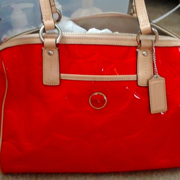 Bags | Coach Purse Beautiful Apple Red Color | Poshmark